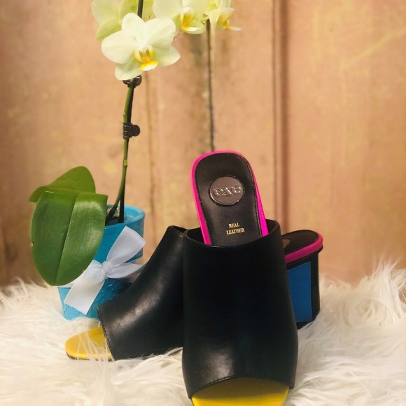 Exe | Shoes | Exe Brand Black Leather Heels Size 75 Brand New | Poshmark